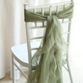 BalsaCircle 10 Dusty Sage Premium Solid Curly Chiffon Chair Sashes ...