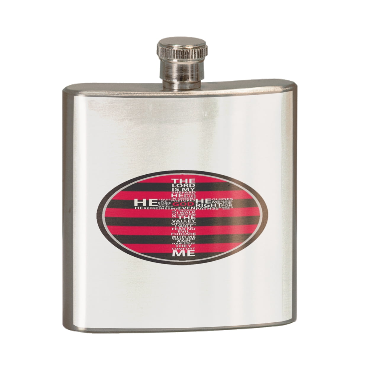 KuzmarK 6 oz. Stainless Steel Pocket Hip Liquor Flask - Lords Prayer ...