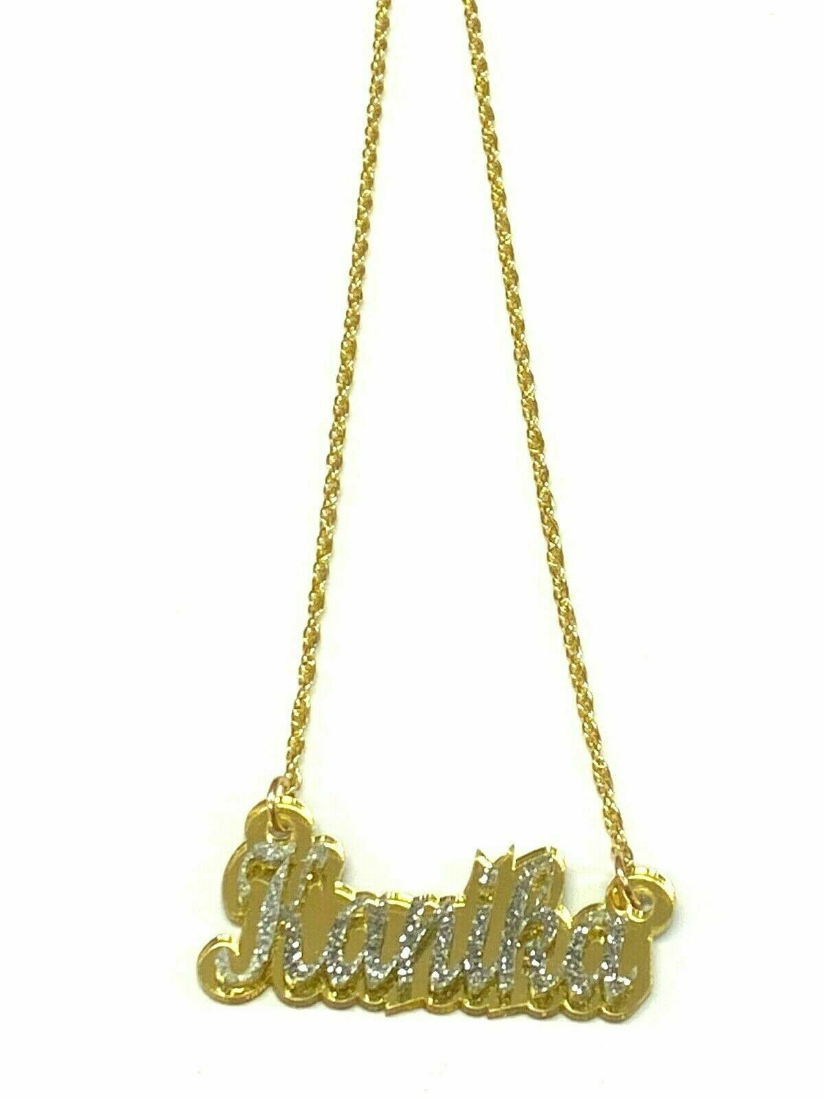 Buy Personalized Custom Name Plate Chain Necklace Laser Cut Name or ...