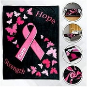 Pink Ribbon Fleece Blanket