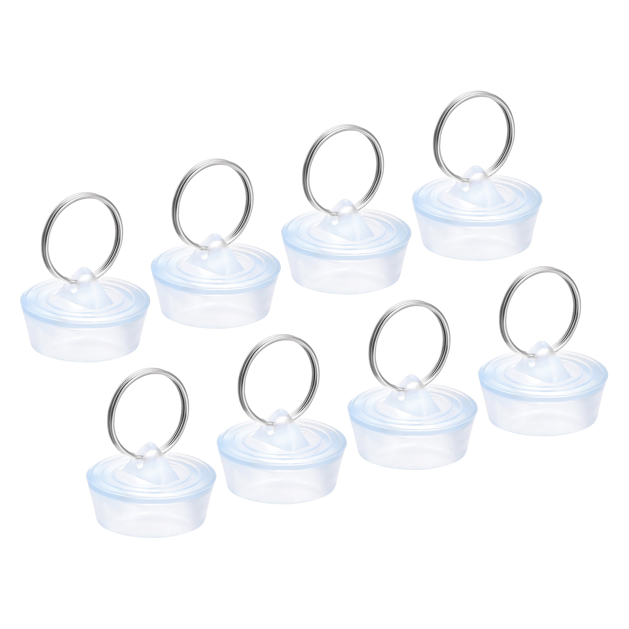 Rubber Sink Plug, Clear Drain Stopper Fit 1 1/8" to 1 1/4" Drain with ...