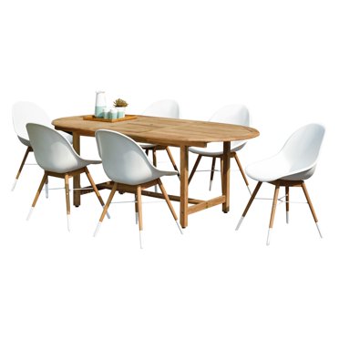 Morteau 9 Piece Certified Teak Extendable Oval Patio Dining Set ...