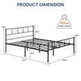 Yusazens Sturdy Modern Stylish Iron Full Size Bed Frame With Headboard And Footboard Metal Bed