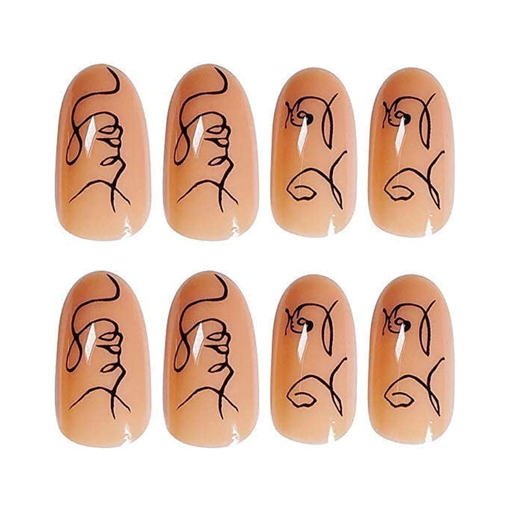 Click here for Zctt Nude Graffiti Press On Nails With Designs acr... prices