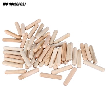 Uxcell 7/32"x1 9/16" Wood Dowel Pins,120 Pack Fluted Wooden Dowel Pin ...