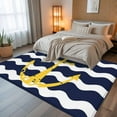 5x8 Area Rugs, Navy Ripple Non-Skid Rubber Backing Large Rectangle Rugs ...