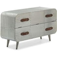Aluminum 2 Drawer Aviator Chest Accent Storage Cabinet for Bedroom ...