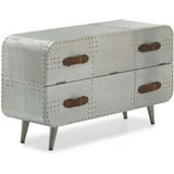 Aluminum 2 Drawer Aviator Chest Accent Storage Cabinet for Bedroom ...