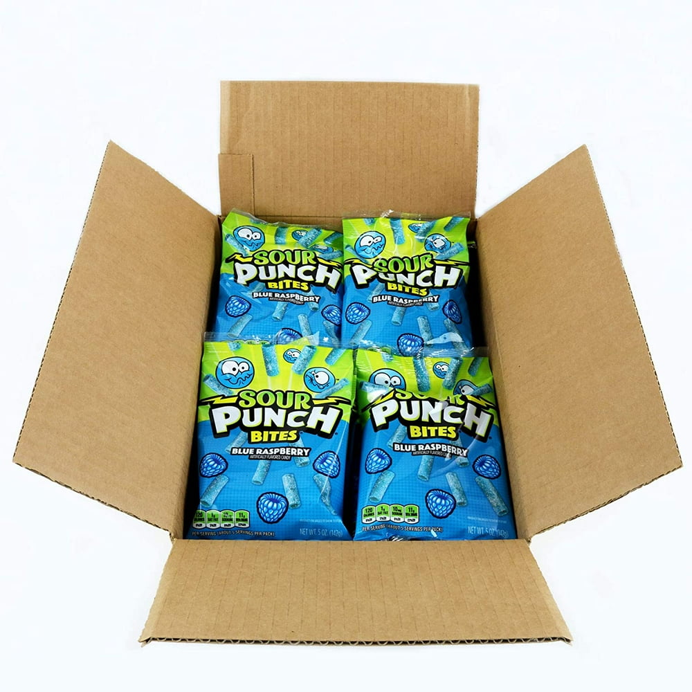 Sour Punch Bites, Sweet & Sour Blue Raspberry Flavor, Chewy Candy, 5oz ...