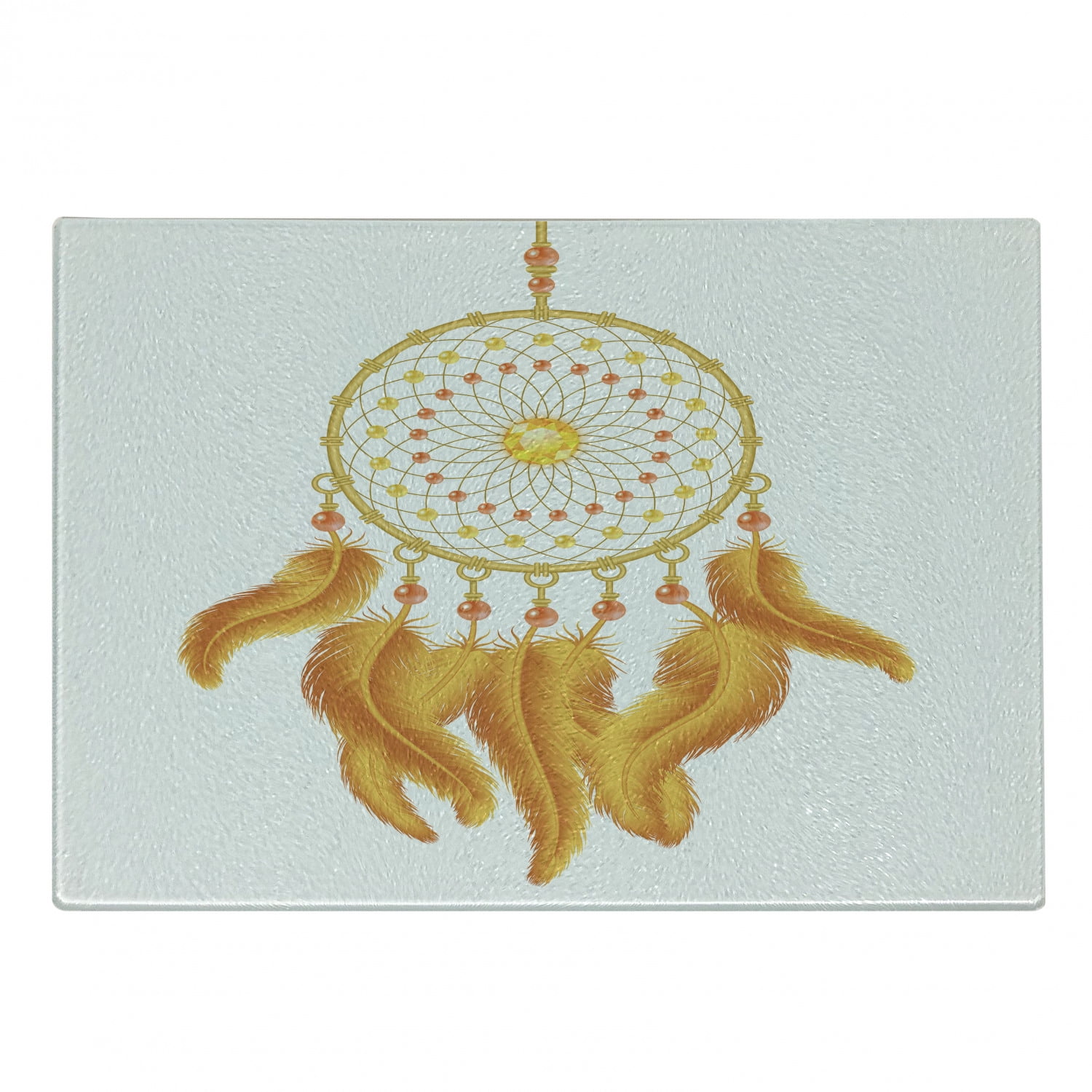 Aztec Cutting Board, Graphic of Golden Yellow Dreamcatcher Native ...