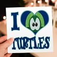 3drose, I Heart Love Turtles Cartoon, 6 Greeting Cards with Envelopes ...
