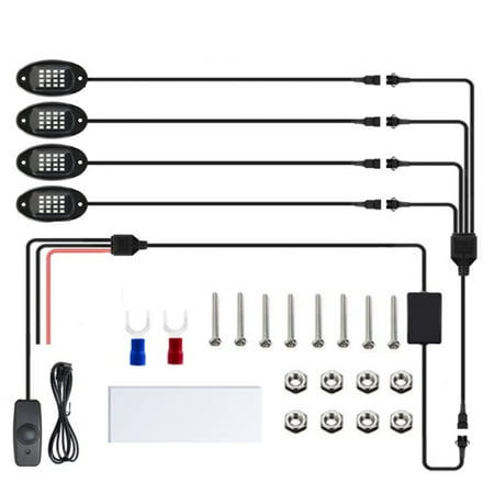 Plastic Car RGB LED Rock Light PU Lens Universal 150 Degree Anti-rust ...