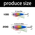 5Pcs Metal Cast Jigging Spoon Lures with Treble Hook Spinner Baits 10g ...