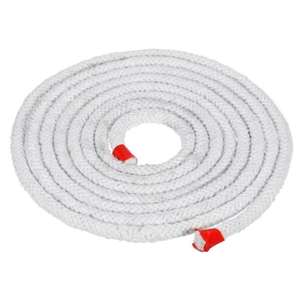 Unique Bargains 13.12ft x 0.39inch Ceramic Fiber Rope, Round Braided ...
