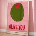 Affixzi Olive You Kitchen Print: Fun Colorful Wall Art, Unframed Paper ...