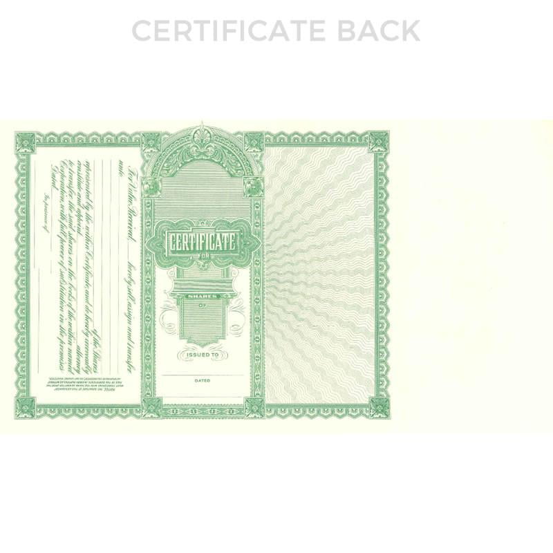 Back Of Stock Certificate Template