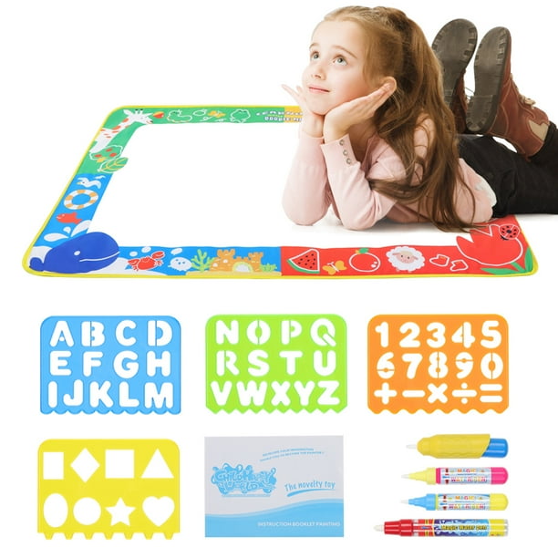 Mat Toddlers Painting Board Writing Mat with 4 Magic Pens & 4 Drawing ...