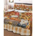 90x96in Quilt Bedding Set, Gnome Thanksgiving Pumpkin Autumn Maple Leaf ...