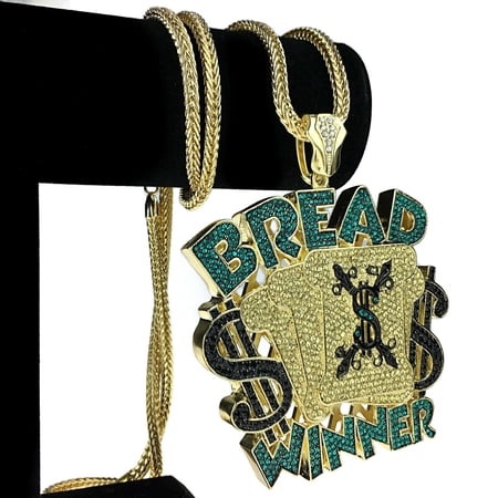 Bling Cartel - Huge Bread Winner Bling Pendant Chain Custom Style Cash ...