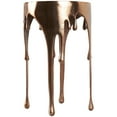 DecMode 16" x 25" Copper Aluminum Metal Drip Abstract Accent Table with ...