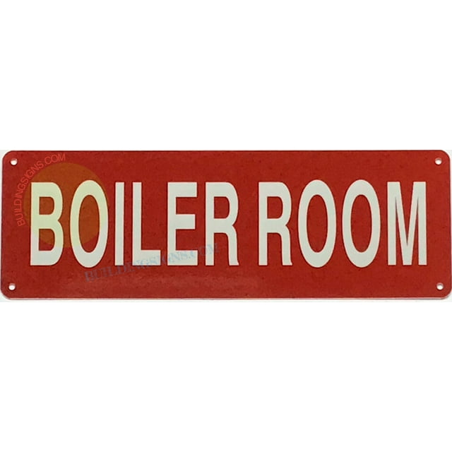 BOILER ROOM SIGN((4x12,RED,ALUMINUM) -ref19722 - Walmart.com