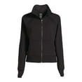 Avia Womens Plush Mixed Rib Mock Neck Full Zip Jacket Sizes Xs Xxxl