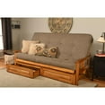 Homestock Handmade Home Butternut Finish Futon Frame Set with Mattress ...