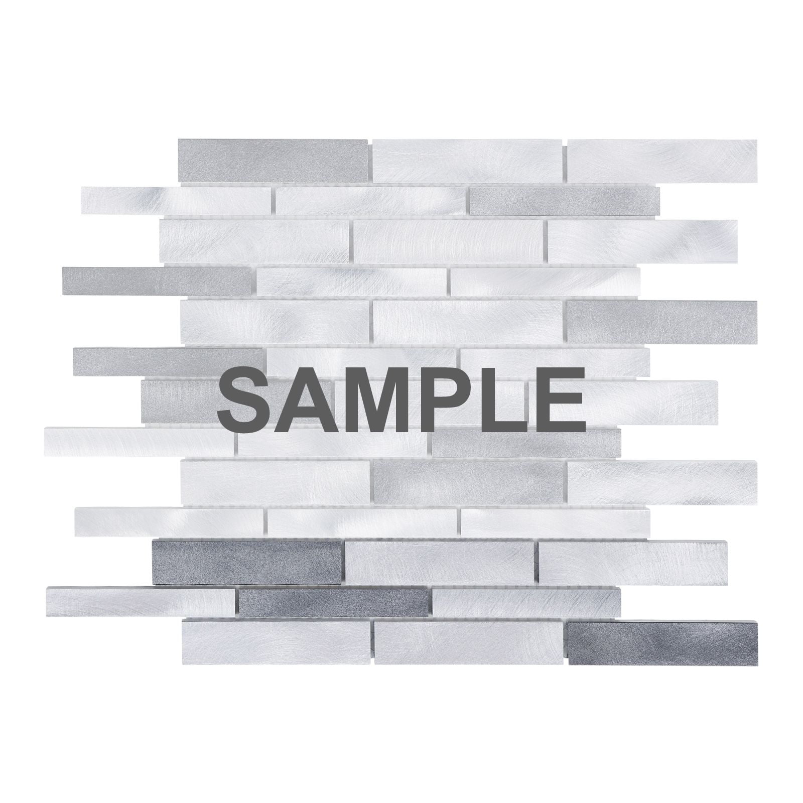 Sample - Gray Aluminum Metallic Metal Swirling Textured Mosaic Tile ...