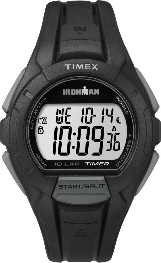 Timex - Men's Ironman Essential 10 Full-Size Watch, Black Resin Strap ...