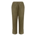 Cagogo Women Plus Size Straight Leg Mid Rise Trousers with Pockets ...