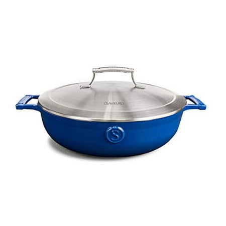 SAVEUR SELECTS Enameled Cast Iron 4-1/2-Quart Braiser with Stainless ...