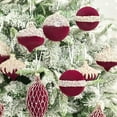 Christmas Tree Ornaments Velvet Balls Set - 10Pcs Shatterproof Xmas ...