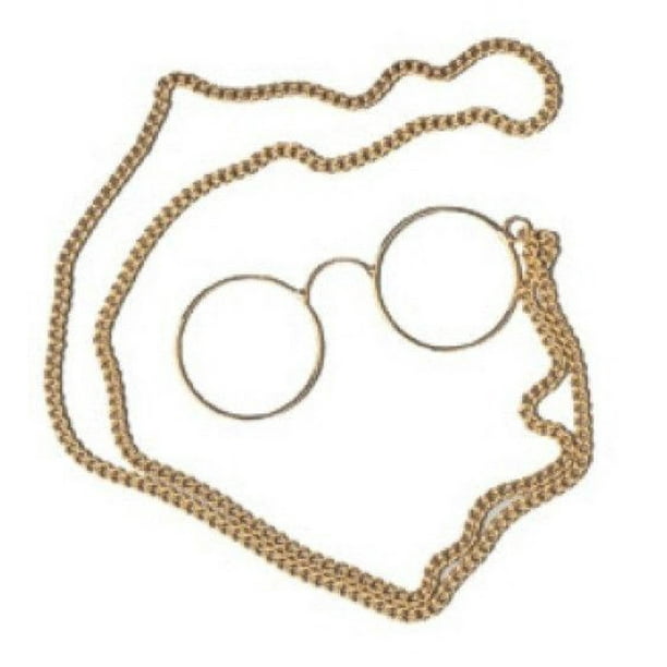 Pinz Nez Specs Glasses Costume Spectacles Pince Gold 1900's Party ...
