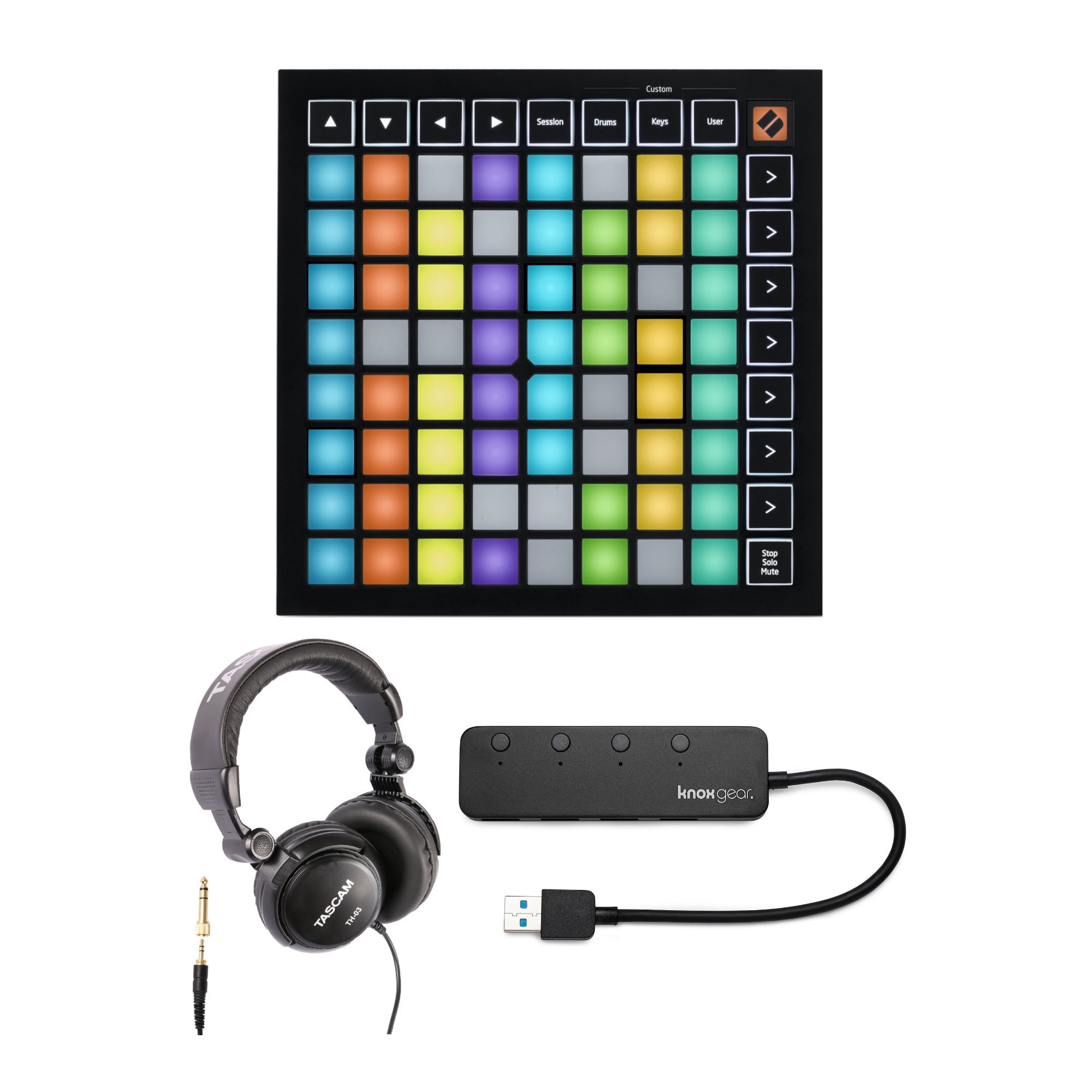 Novation Launchpad Mini MK3 Grid Controller with Headphones and USB Hub ...