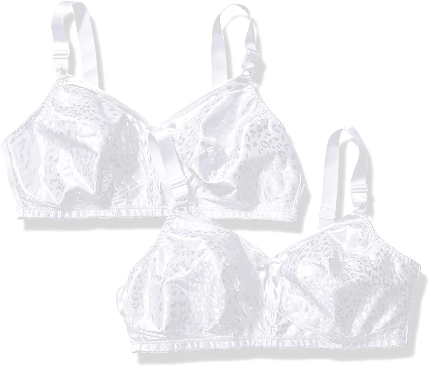 Just My Size Wireless Bra Pack, Full Coverage, Leopard Satin, Wirefree ...
