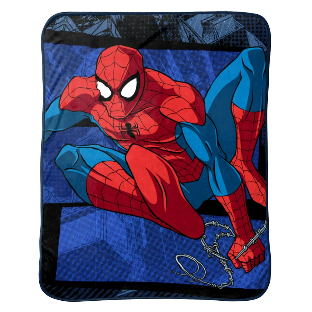 Marvel Spiderman Burst Flannel/Silk Touch Throw - Walmart.com - Walmart.com