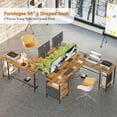 "Furologee 66"" L Shaped Desk with USB Ports, Reversible Desk with ...