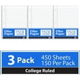 Notebook Paper, Loose Leaf Paper, College Ruled Paper, 10.5 x 8, Filler Paper, High Quality 56 ...