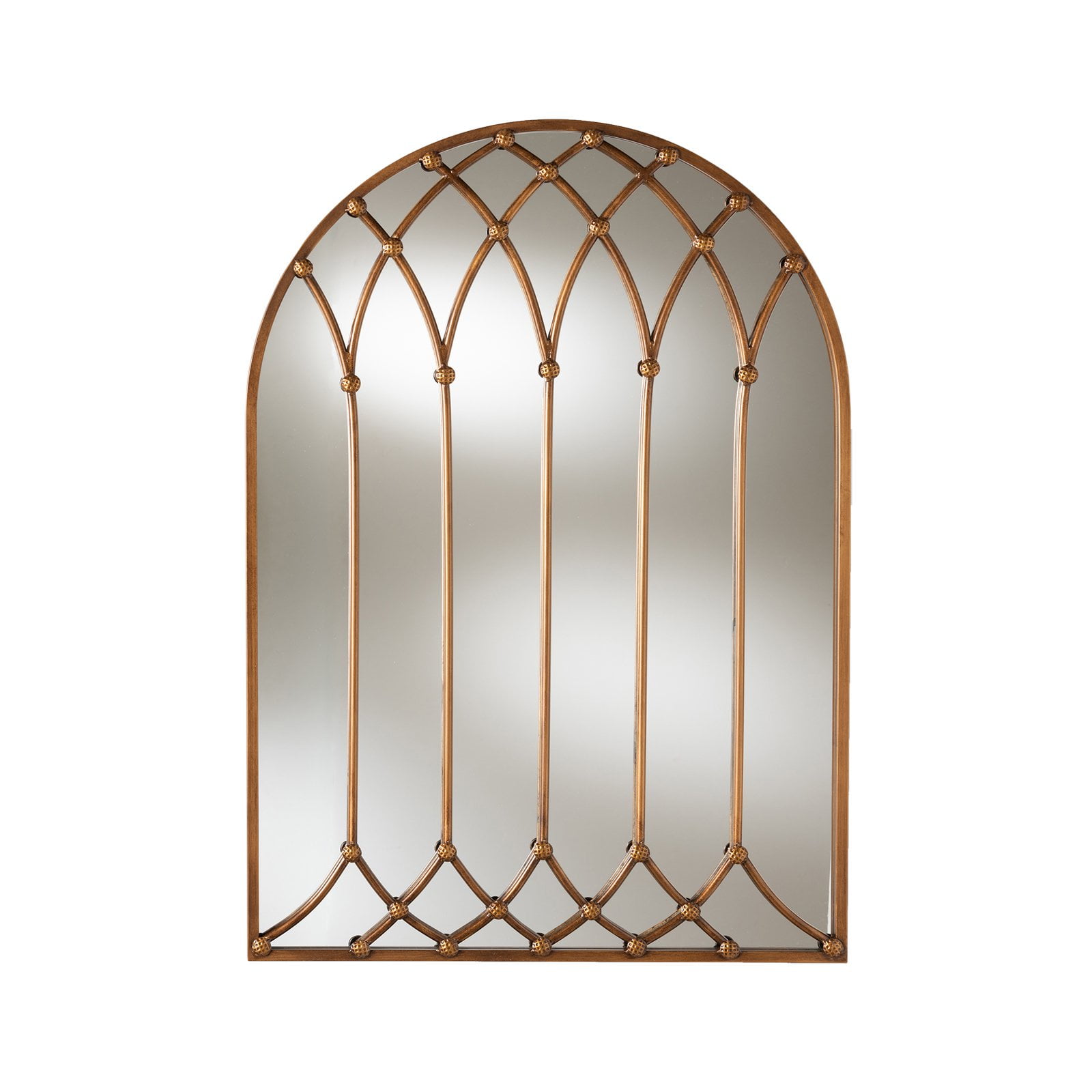 Baxton Studio Freja Arched Window Wall Mirror - 31.97W x 45.67H in ...
