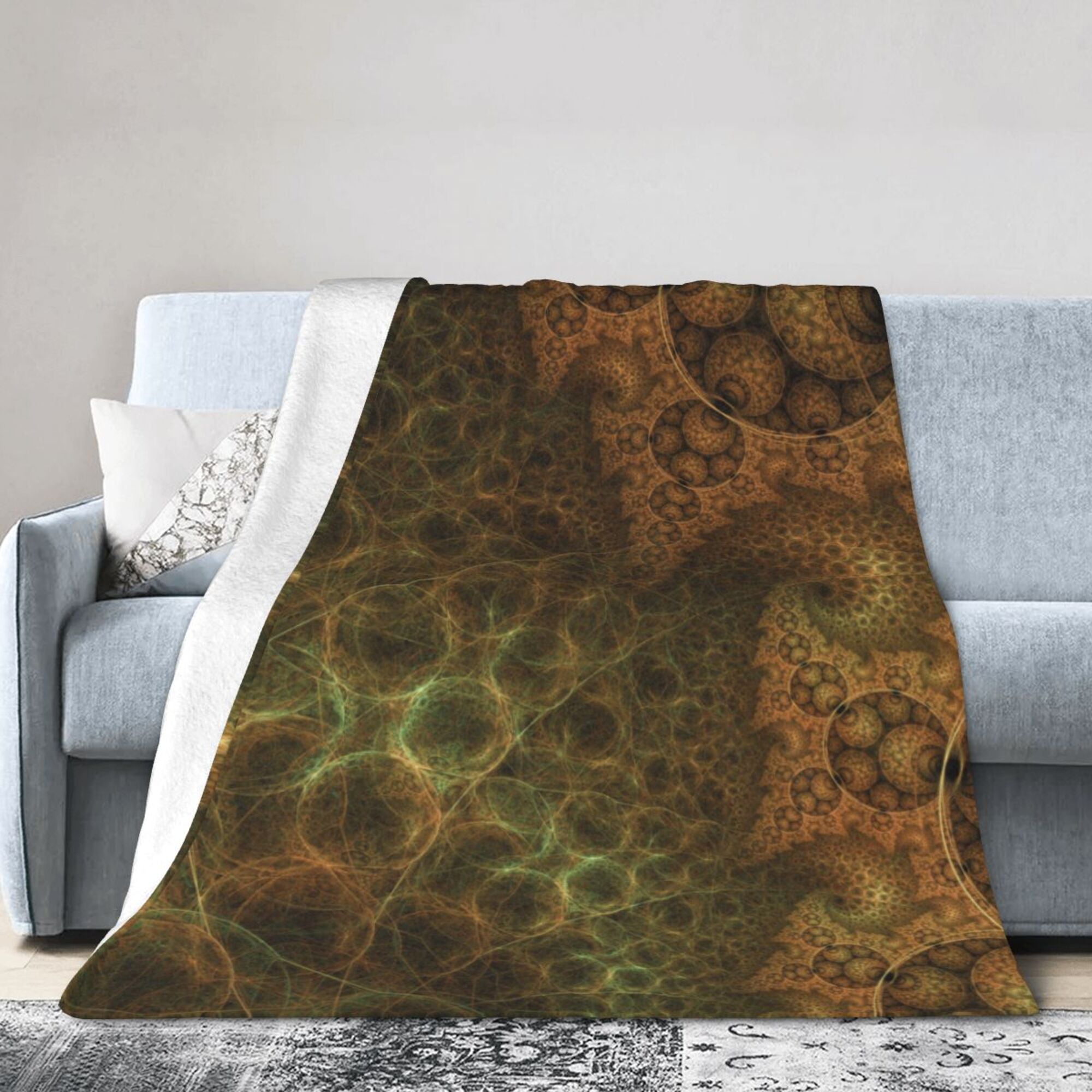 DouZhe Ultra-Soft Micro Fleece Lightweight Flannel Bed Blanket, Fractal ...