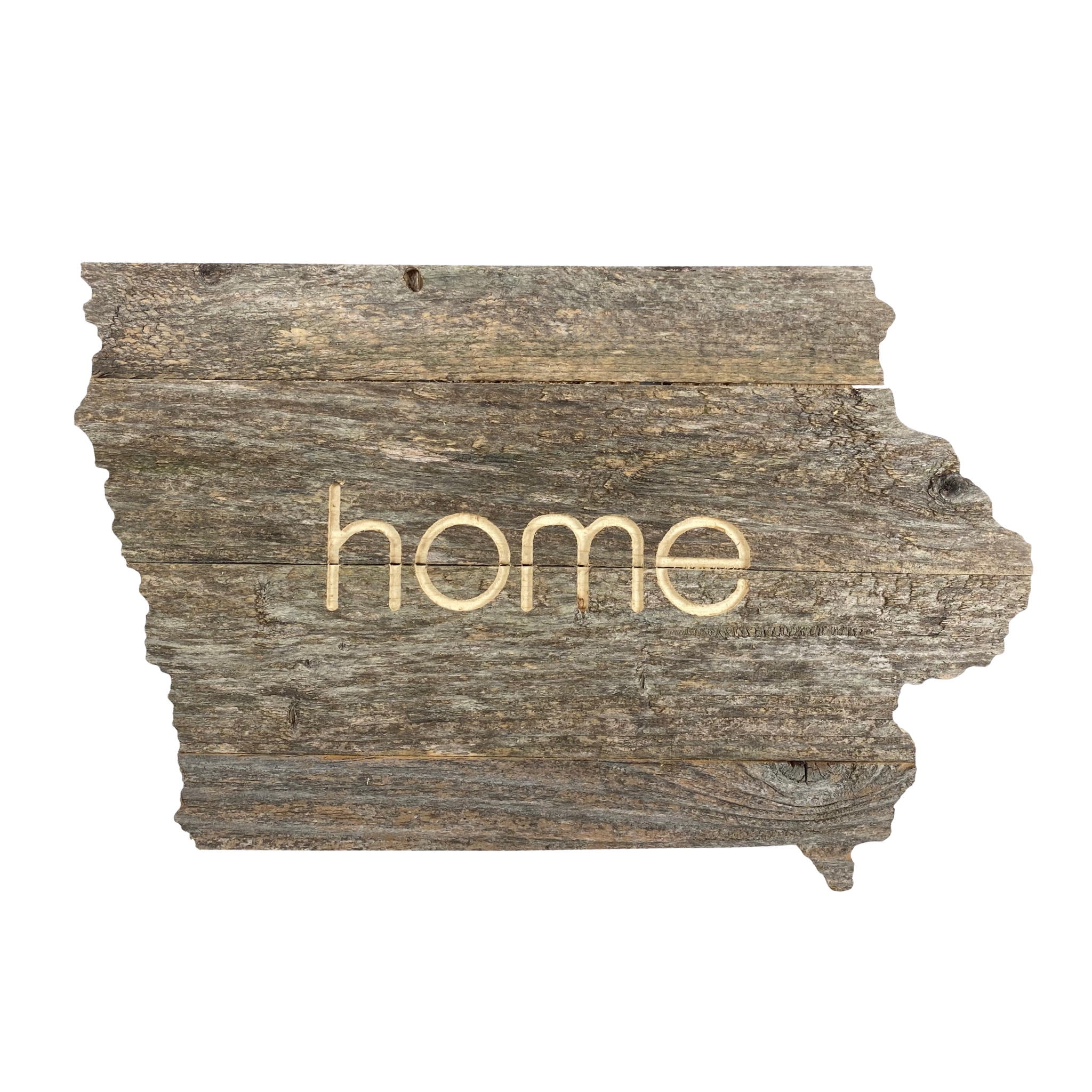 Large Rustic Farmhouse Iowa Home State Reclaimed Wood Wall Sign ...