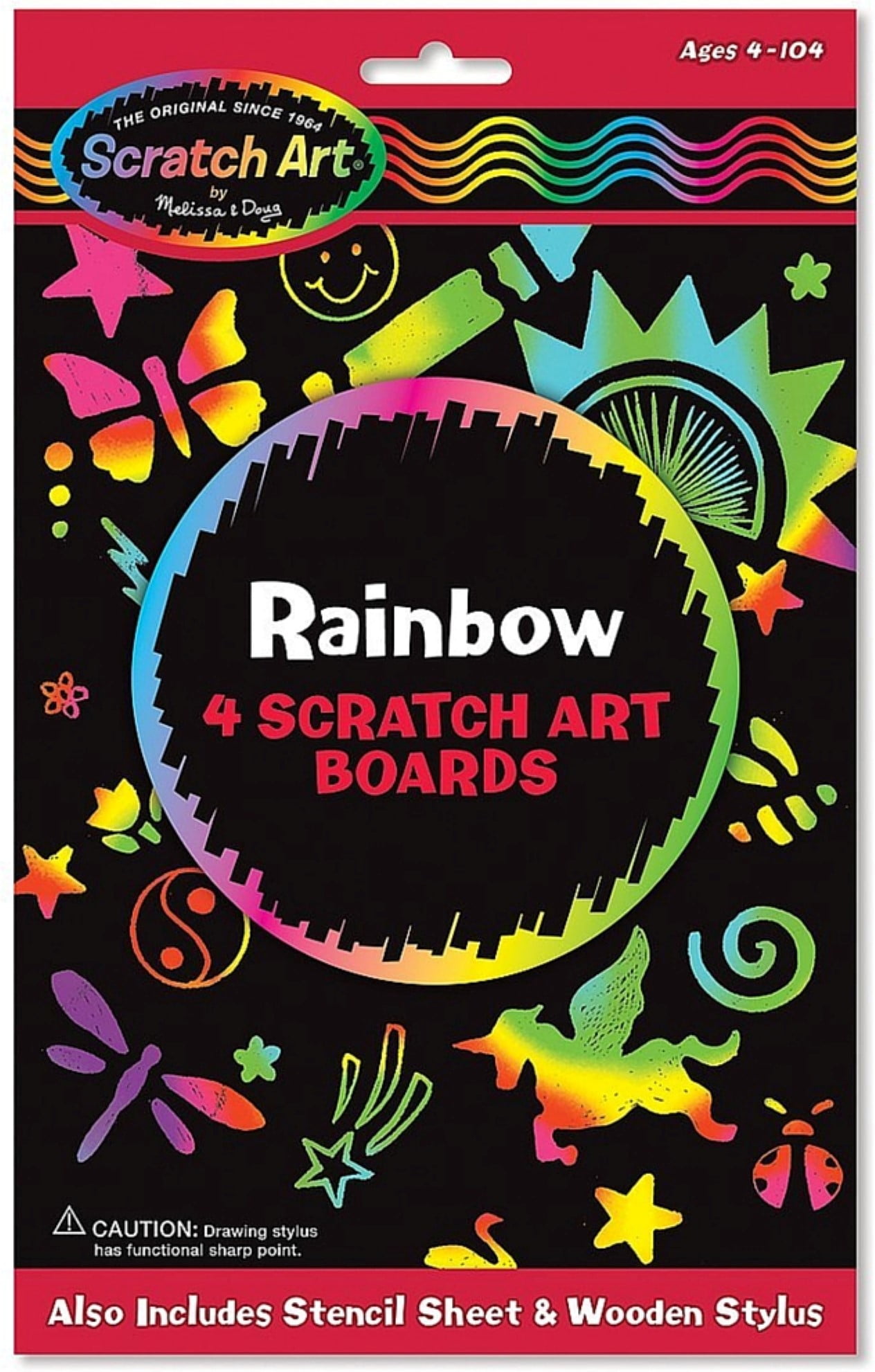 Melissa & Doug Scratch Art Rainbow Scratch Art Boards 4 ea (Pack of 3 ...