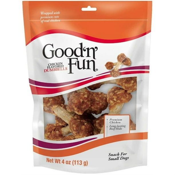 Good'n'Fun Chicken Dumbbells 4 oz - Walmart.com