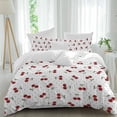 4 Piece Duvet Cover Set Queen, Farm Cherry Black Polka Dots Soft ...