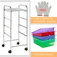 Renwick Rolling Storage Trolley Storage Cart Bin with 4 Plastic Drawers ...