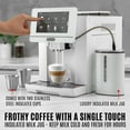 Zulay Magia Super Automatic Coffee & Espresso Machine with Grinder, Milk Frother - White ...