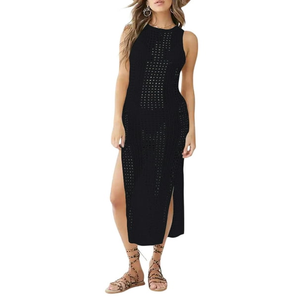 Gxfc Crochet Cover Ups For Women Hollow Out Sleeveless Bikini Swimsuit