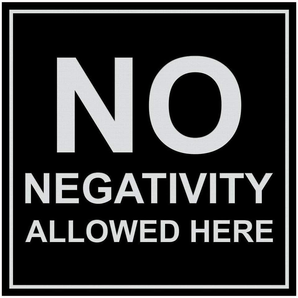 Vintage Tin Sign No Negativity Allowed Here Metal Poster Retro Art Wall ...