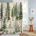 Bathroom Shower Curtain Animals Bear Deer Fox Rabbit Waterproof Shower ...