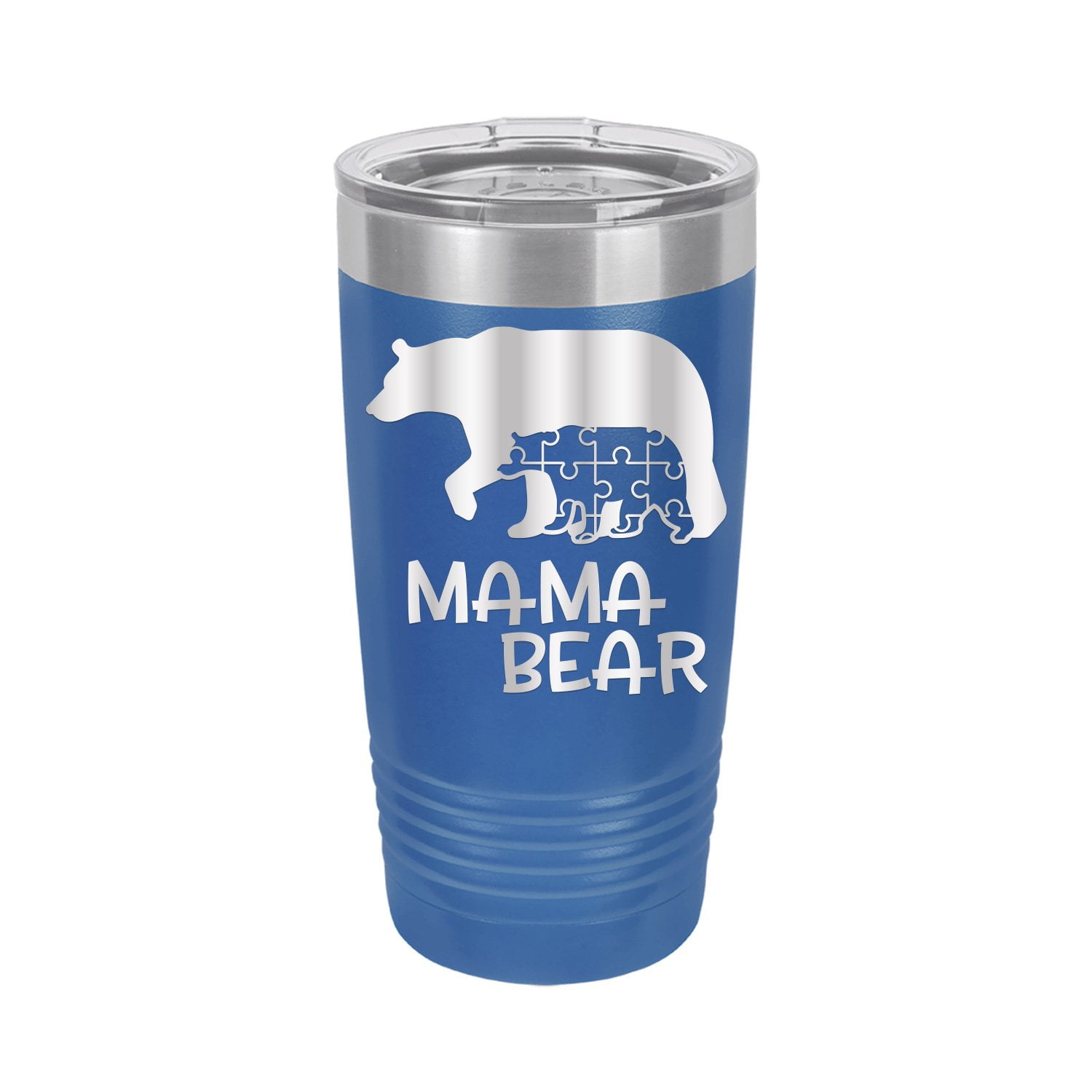 Autism Mama Bear and Cub - Engraved 20 oz Tumbler Mug Cup Unique Funny ...